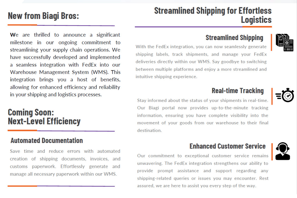 Revolutionizing Logistics: Biagi Bros Introduces Seamless FedEx ...